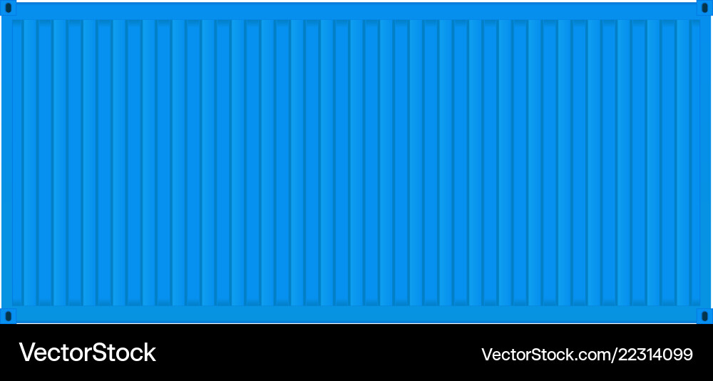 Blue shipping container side view Royalty Free Vector Image