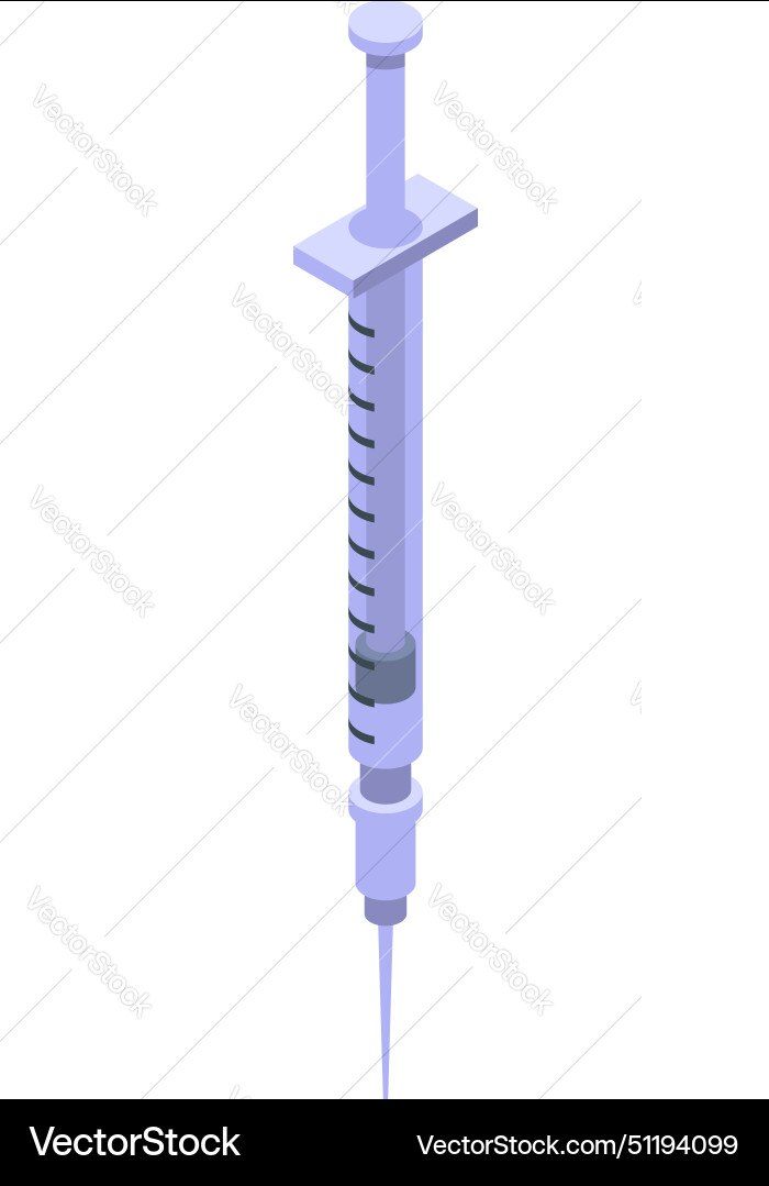 Botox syringe icon isometric clinical Royalty Free Vector