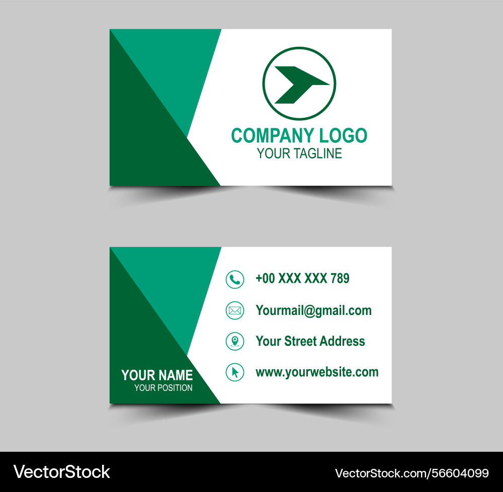 Business card creative design green cyan visiting Vector Image