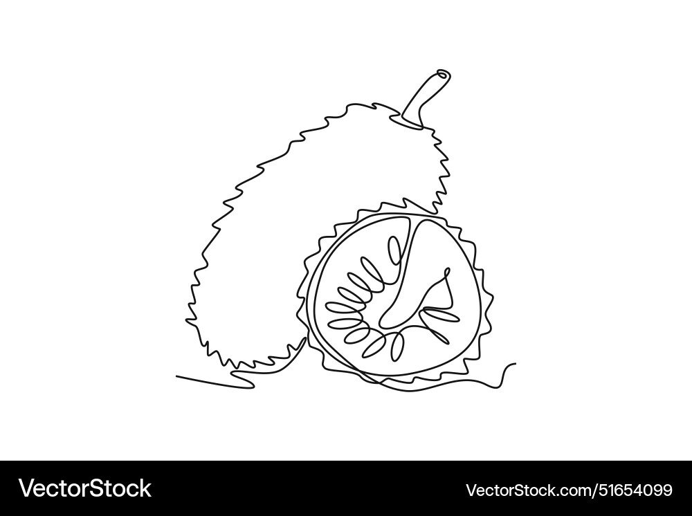 Continuous one line drawing whole and sliced Vector Image