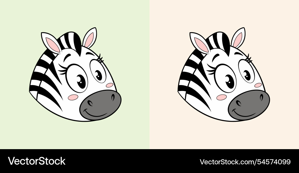 Cute baby zebra head Royalty Free Vector Image