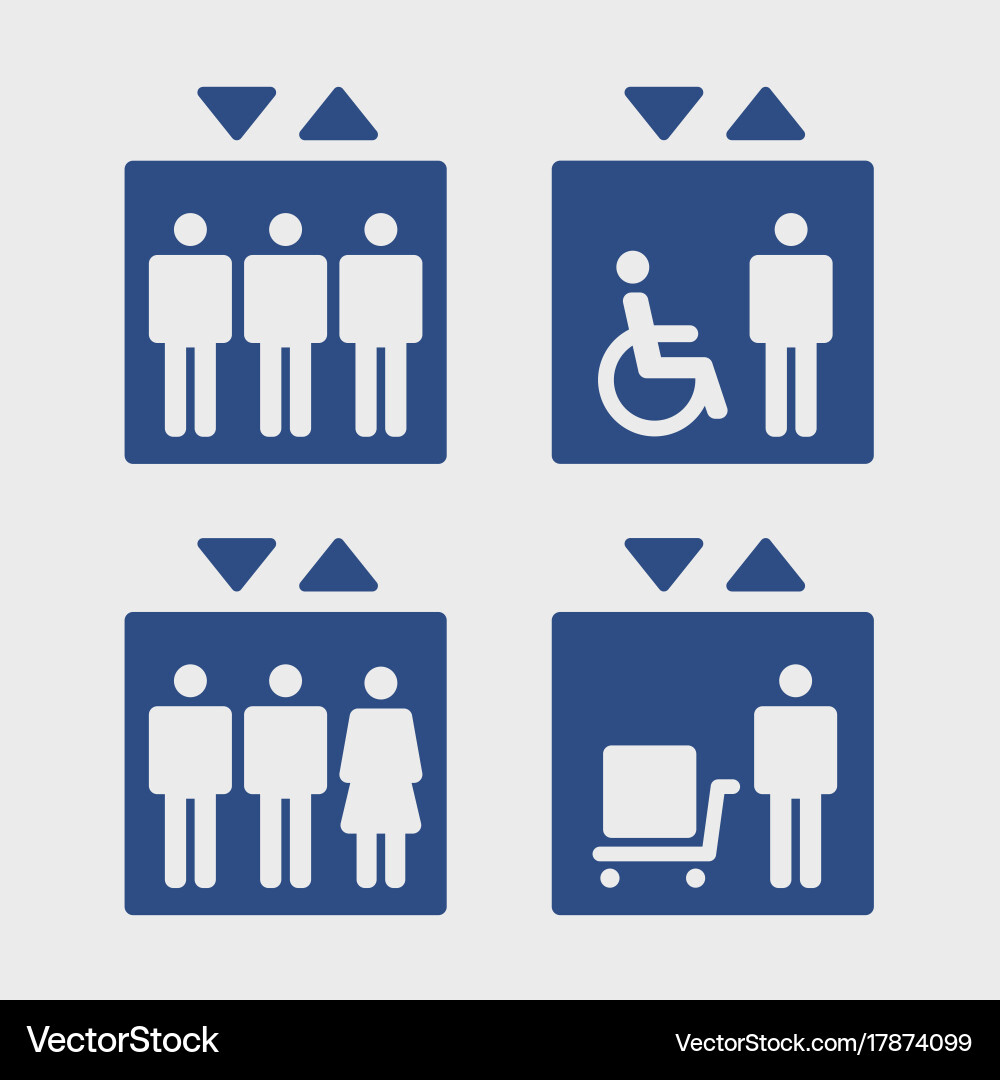 Elevators sign set Royalty Free Vector Image - VectorStock