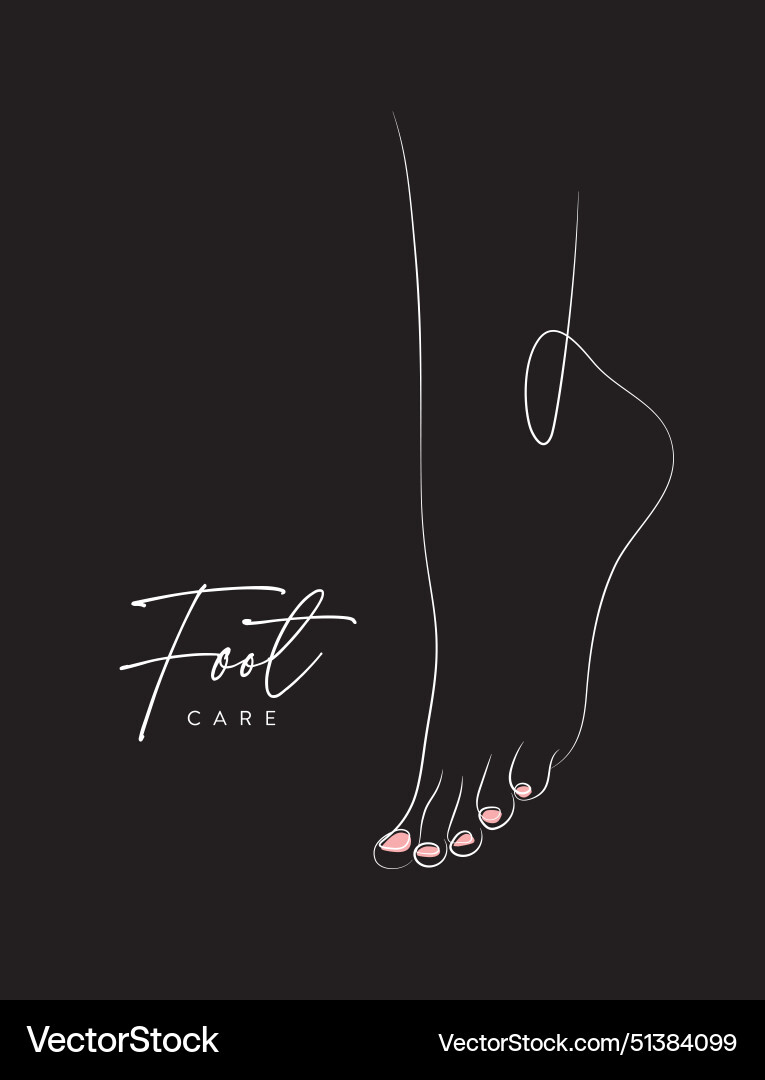 Foot care leg silhouette black Royalty Free Vector Image
