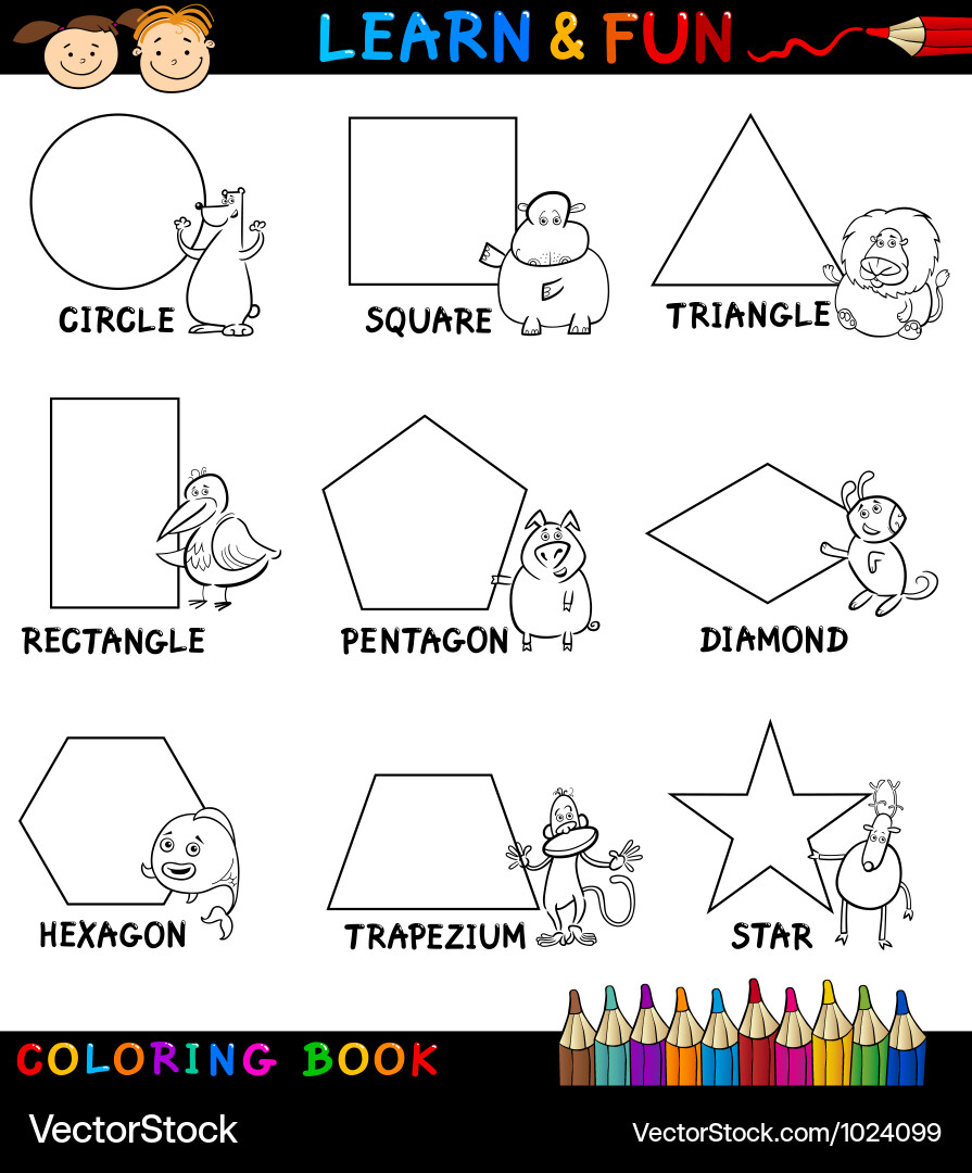 Geometric Shapes with Animals Royalty Free Vector Image
