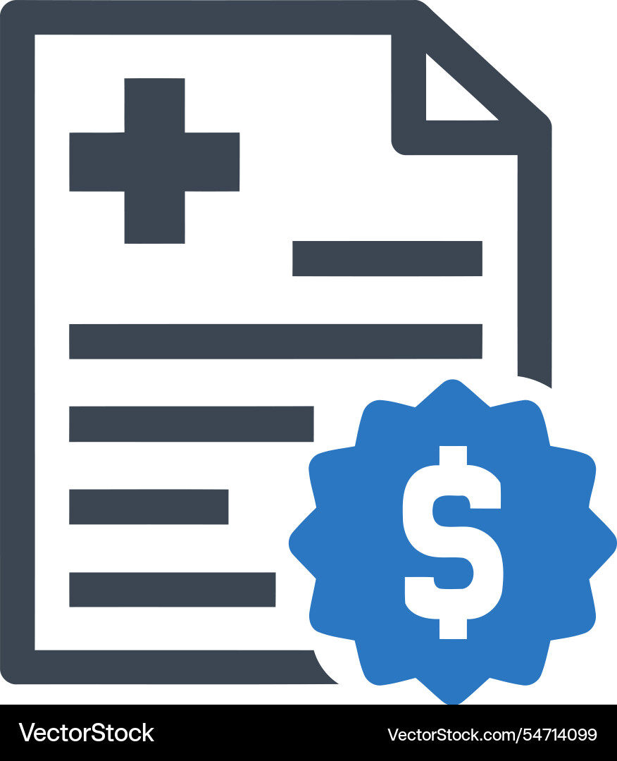 Healthcare billing document icon Royalty Free Vector Image
