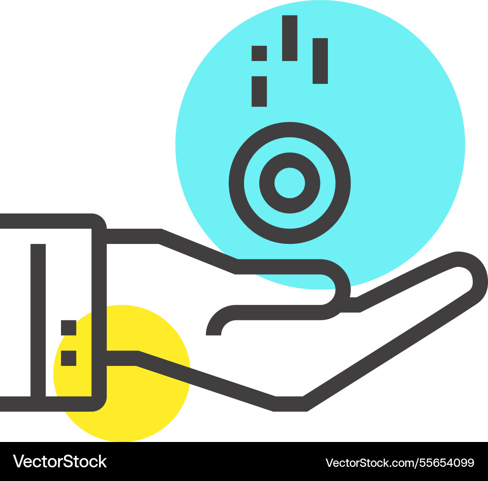 Loan flat line web icon concept Royalty Free Vector Image
