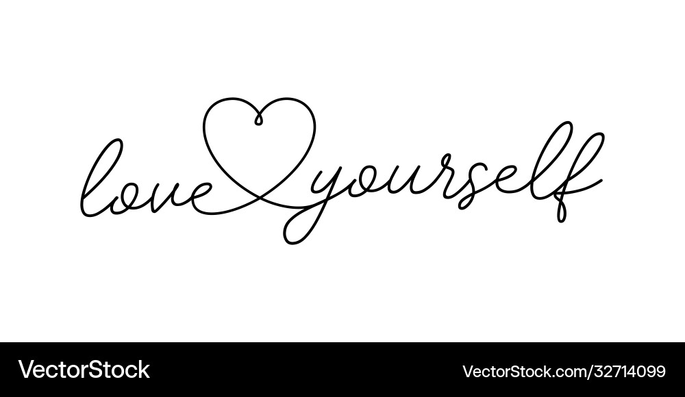 Love yourself lettering isolated Royalty Free Vector Image