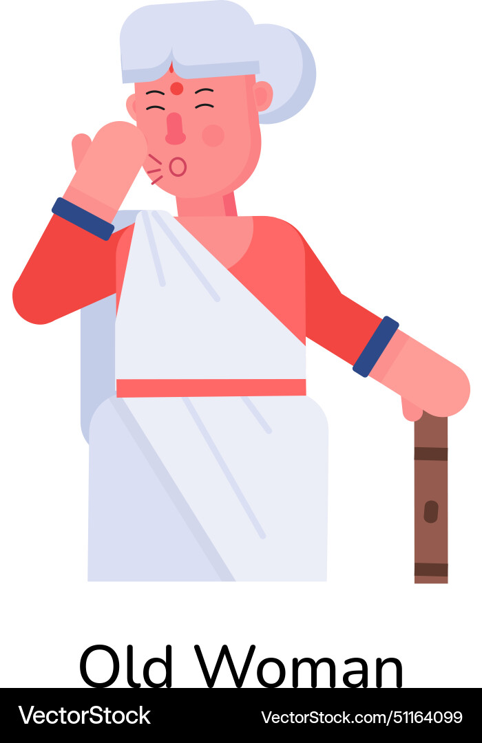 Old woman Royalty Free Vector Image - VectorStock