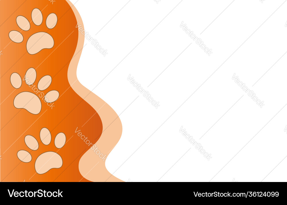 Paw prints animals frame border Royalty Free Vector Image