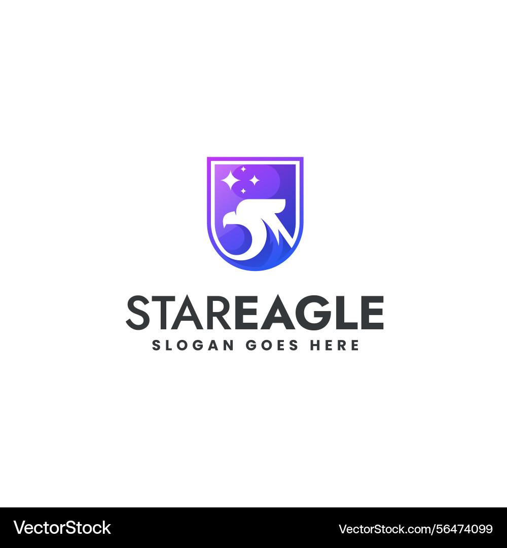 Stareagle - futuristic gradient eagle logo Vector Image