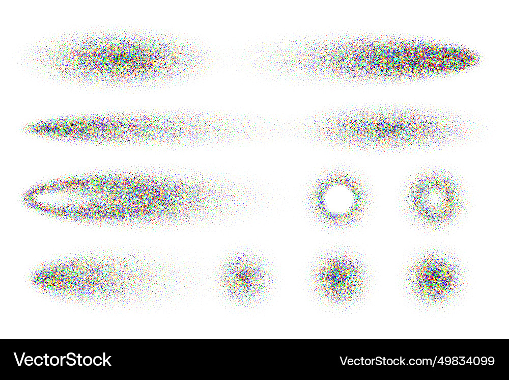 Stipple shadows set dotted design elements Vector Image