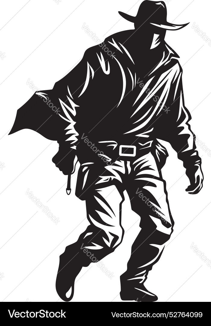 Wanted cartoon cowboy robber icon design Vector Image