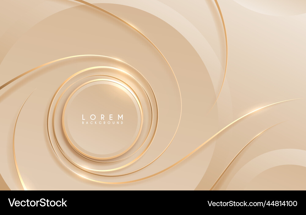 Abstract golden circle ribbons background Vector Image