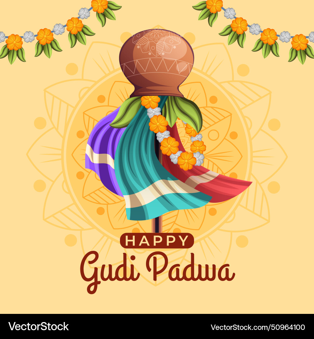 Beautiful gudi padwa Royalty Free Vector Image