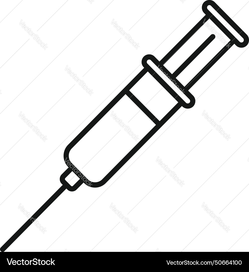 Blood syringe injection icon outline Royalty Free Vector