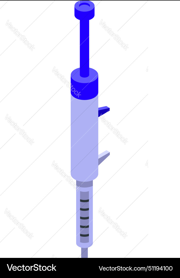 Botox syringe injection icon isometric Royalty Free Vector