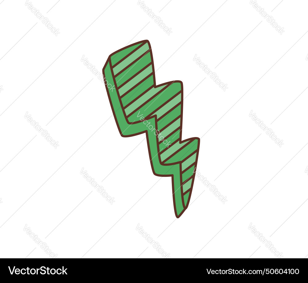 Cartoon retro groovy hippie thunderbolt lightning Vector Image