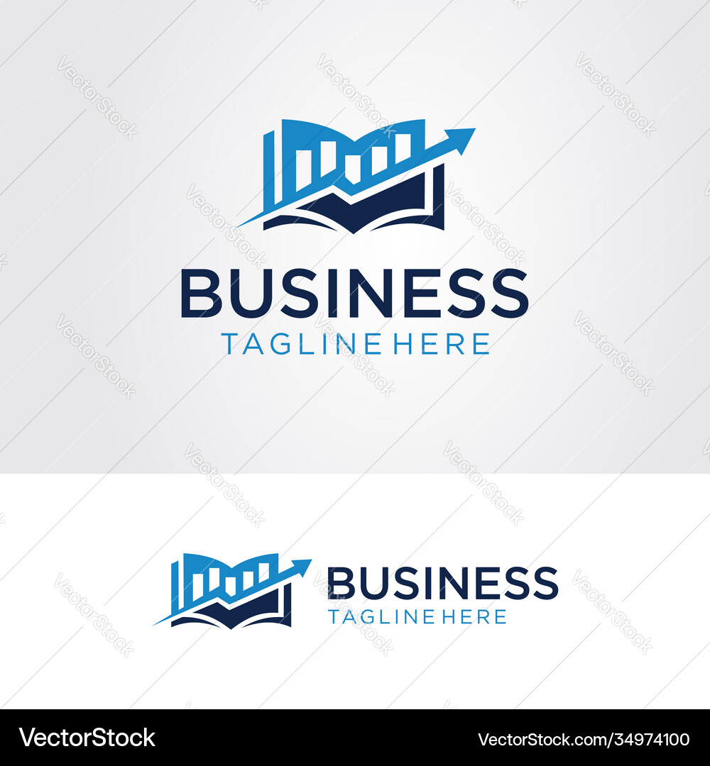 Chart book logo template stock analytics Vector Image