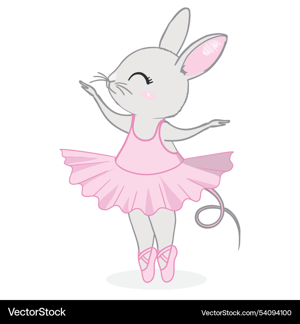 Cute cartoon ballet dancer bunny little rabbit Vector Image