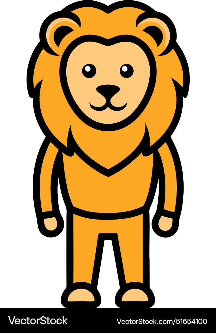 Cute lion cartoon icon Royalty Free Vector Image
