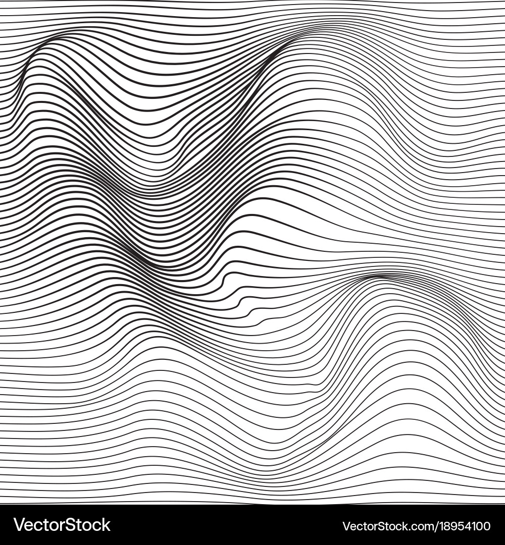 Distorted wave monochrome texture Royalty Free Vector Image
