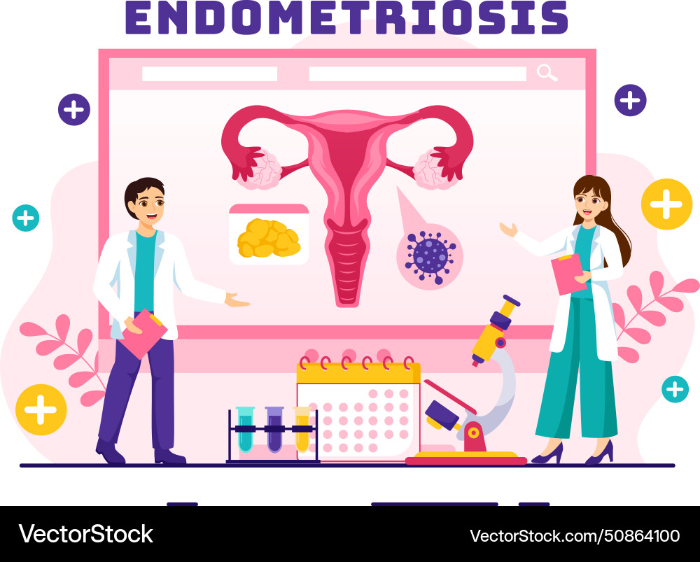 Endometriosis with condition the endometrium Vector Image