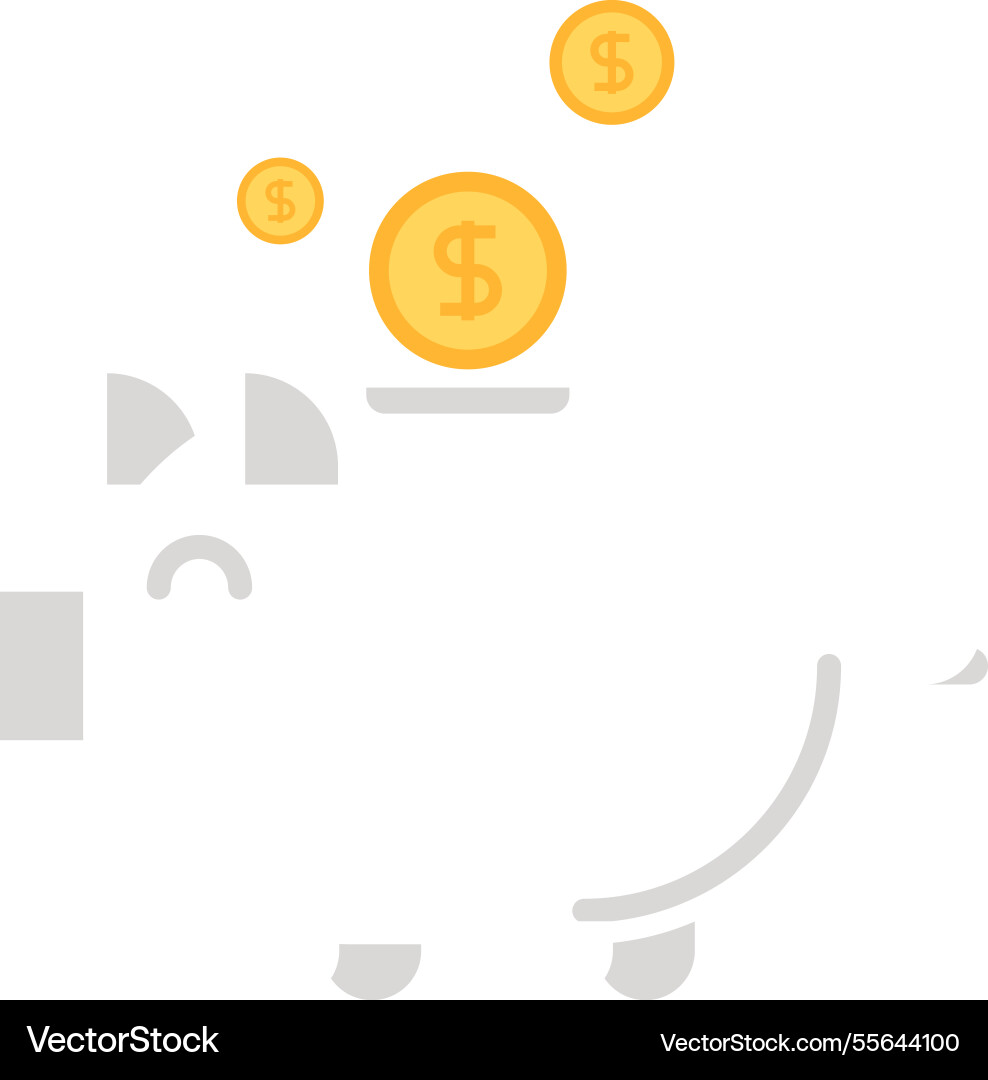 Savings flat web icon concept Royalty Free Vector Image