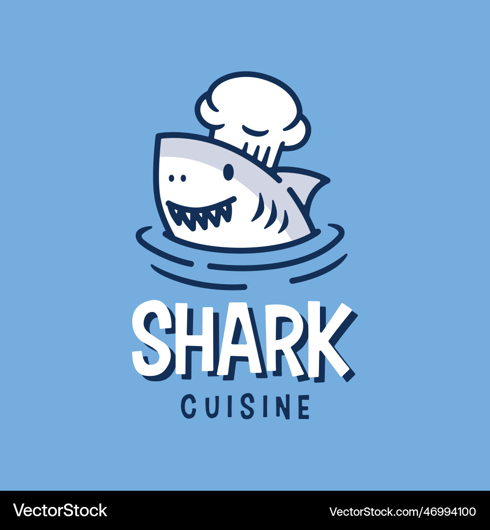 Shark Chef Bakery Mascot Logo Royalty Free Vector Image