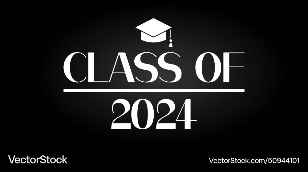 Blossom class of 2024 congratulations text design Vector Image
