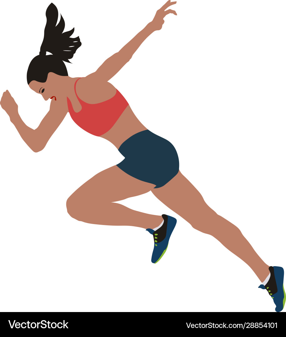 Faster start running woman sprinter Royalty Free Vector