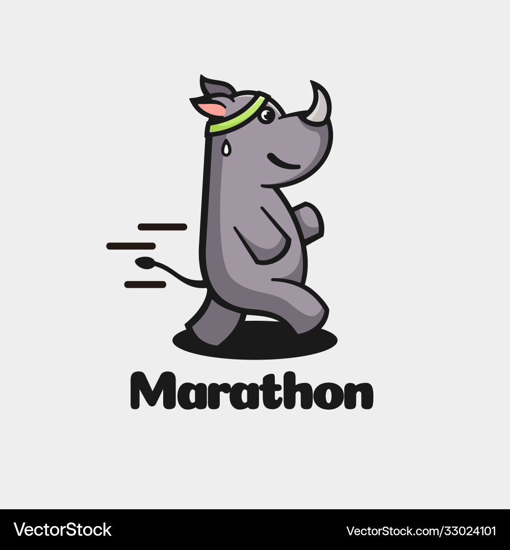 Logo marathon simple mascot style Royalty Free Vector Image