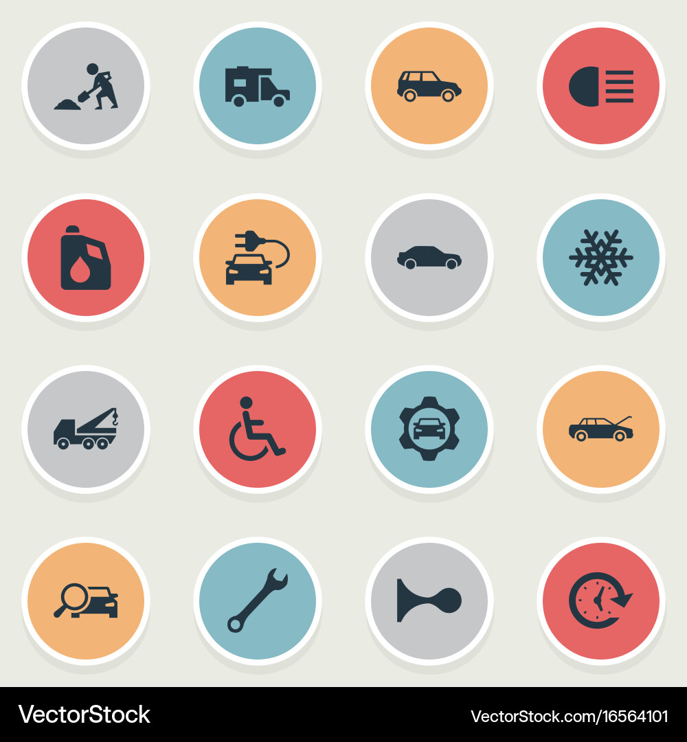 Set of simple automobile icons Royalty Free Vector Image