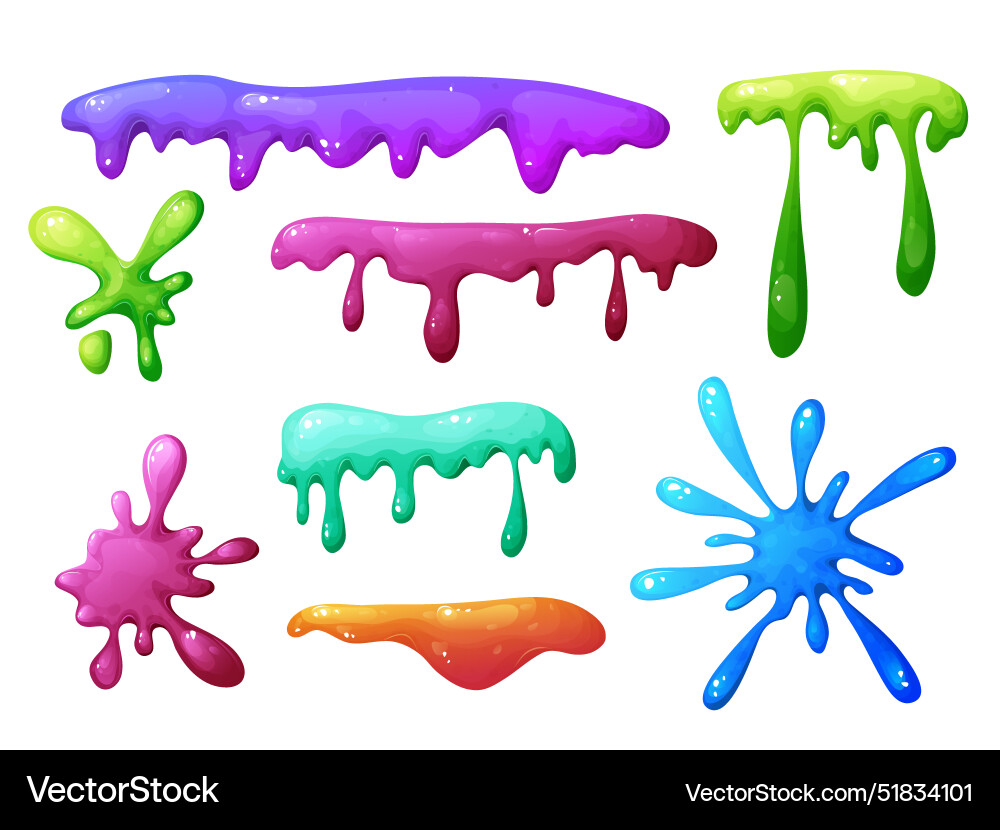 Splat slime mucus collection sticky liquid goo Vector Image