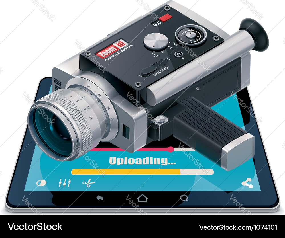 Video uploading icon Royalty Free Vector Image