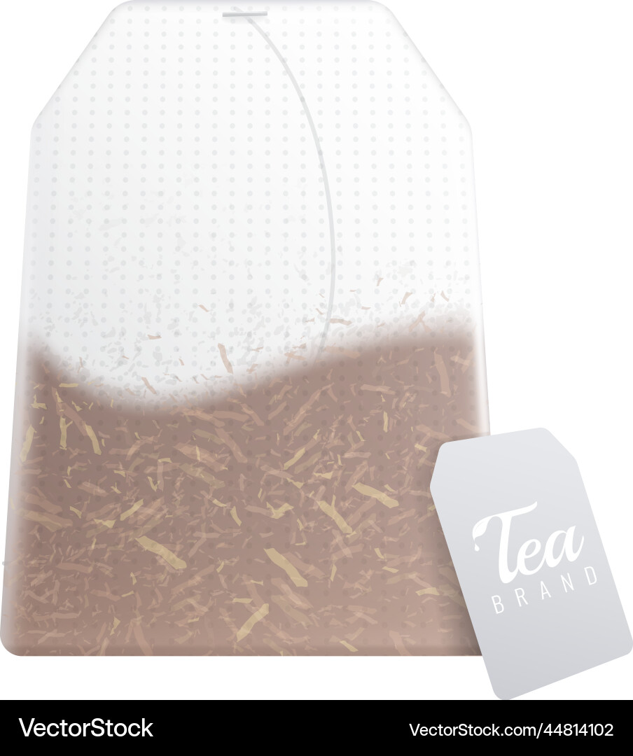 Branded tea bag composition Royalty Free Vector Image