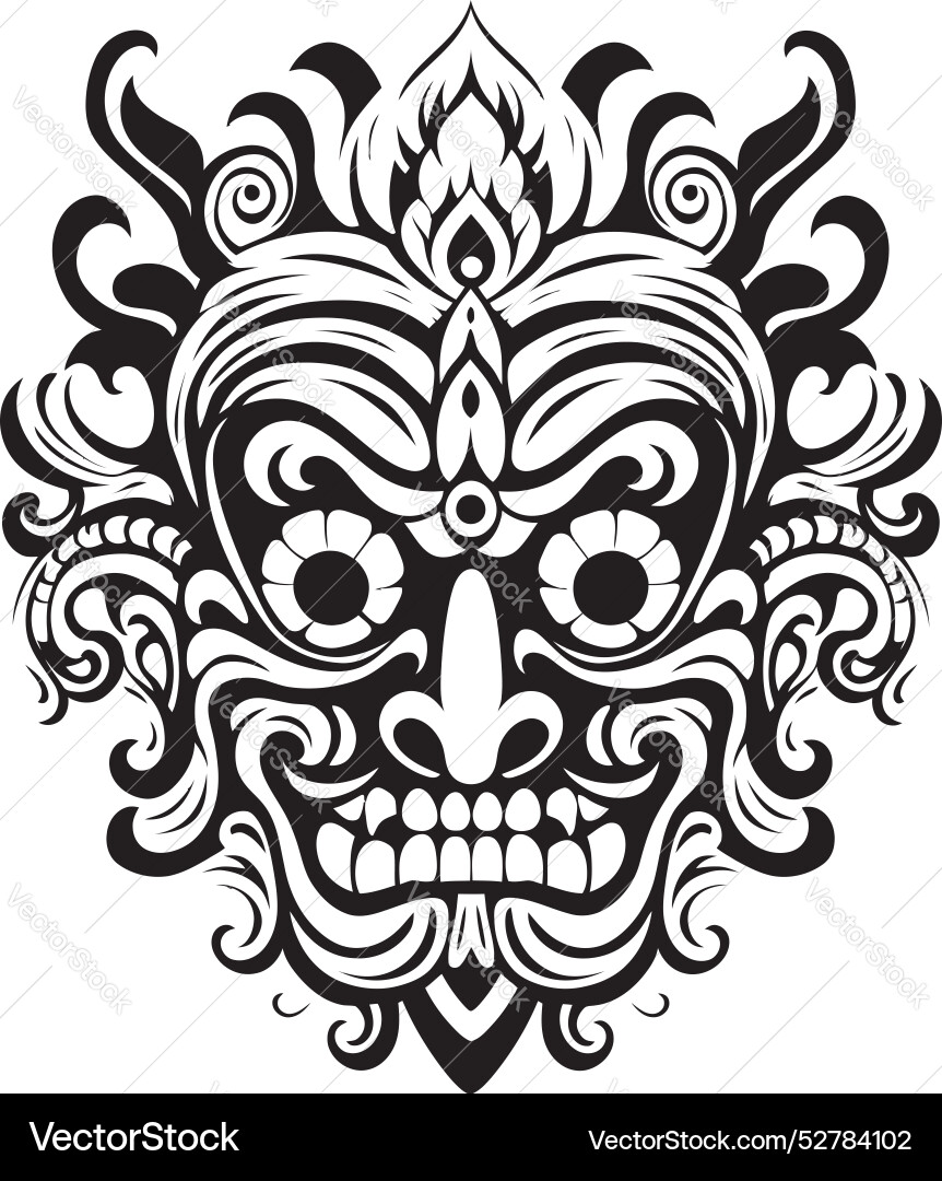Cultural masterpiece traditional mask icon logo Vector Image