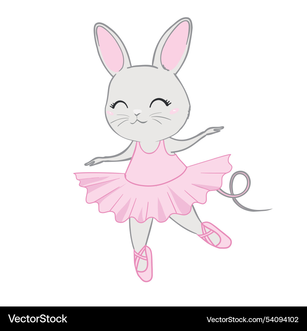 Cute cartoon ballet dancer bunny little rabbit Vector Image