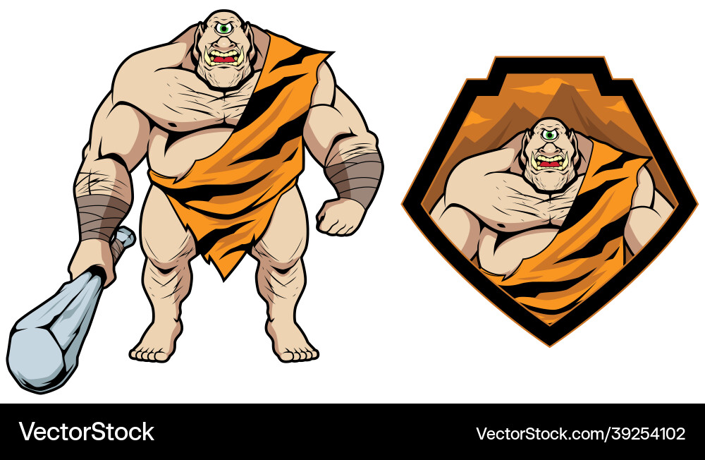 Cyclops Monster Mascot Royalty Free Vector Image