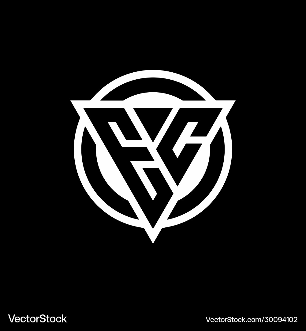 Ec logo with negative space triangle shape Vector Image