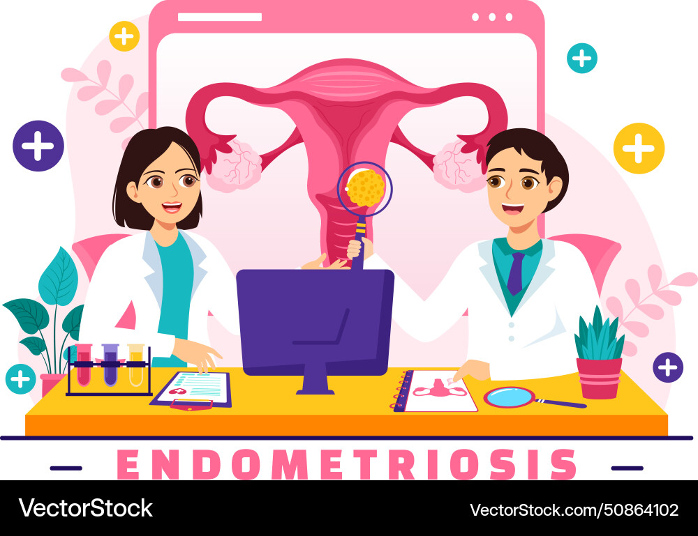 Endometriosis with condition the endometrium Vector Image