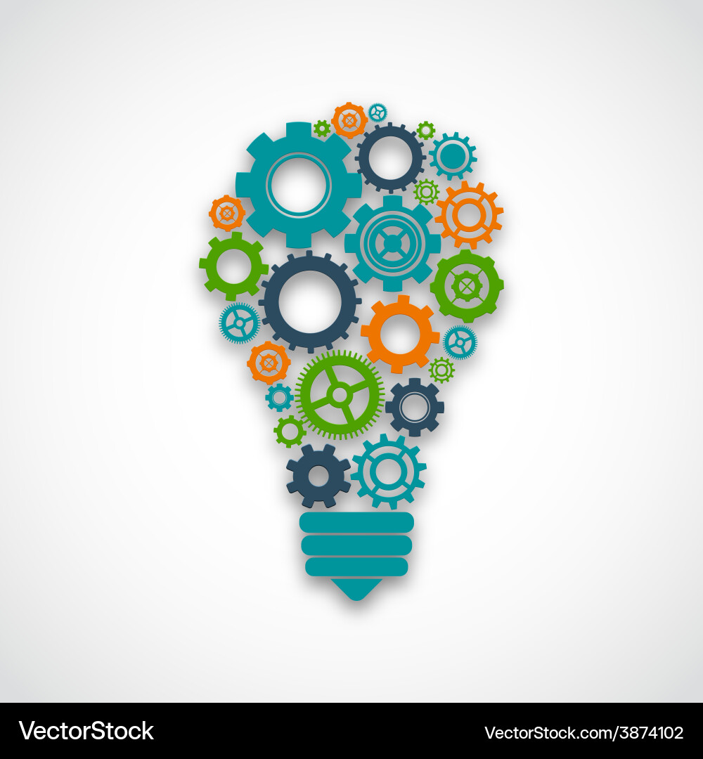 Gear lightbulb Royalty Free Vector Image - VectorStock