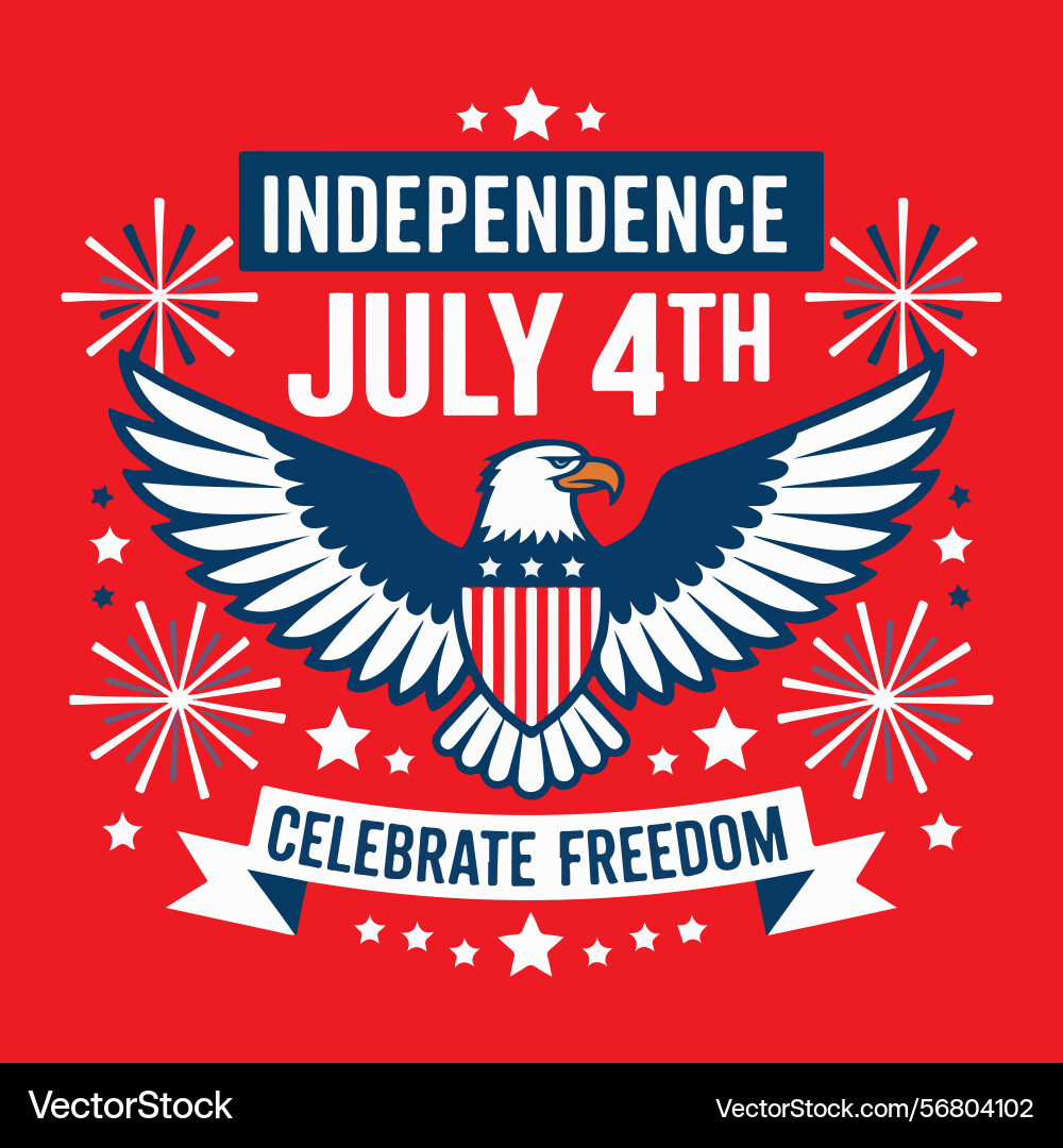 Independence day july 4th poster celebrate Vector Image