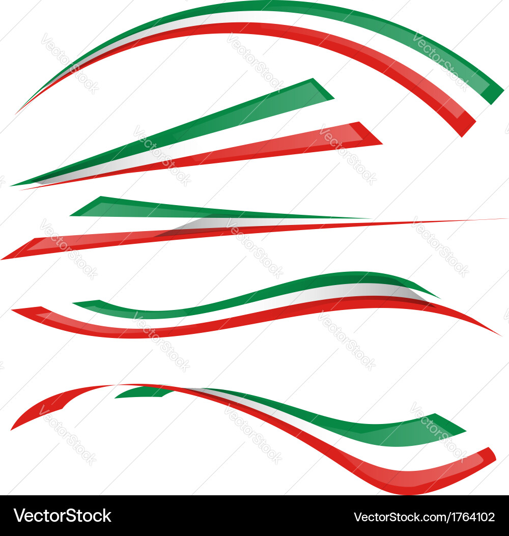 Italian flag set Royalty Free Vector Image - VectorStock