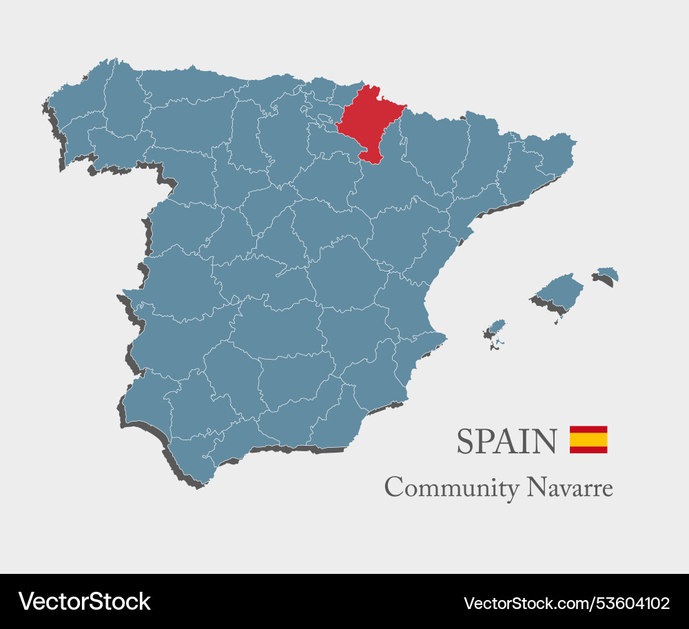 Map spain community navarre Royalty Free Vector Image