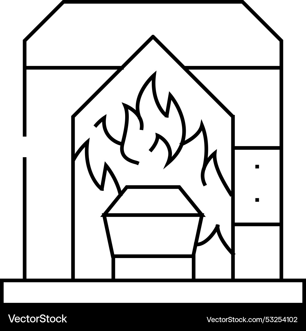 Rite of cremation line icon Royalty Free Vector Image