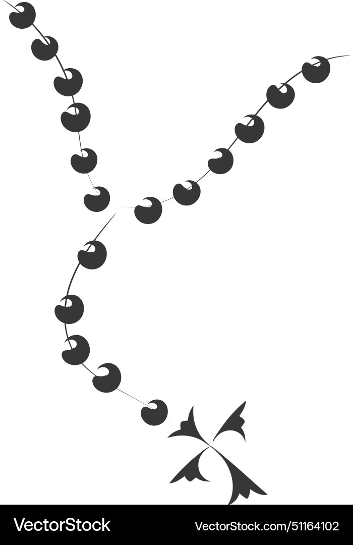 Rosary beads with holy cross Royalty Free Vector Image