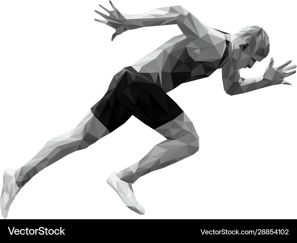 Start running sprinter man Royalty Free Vector Image