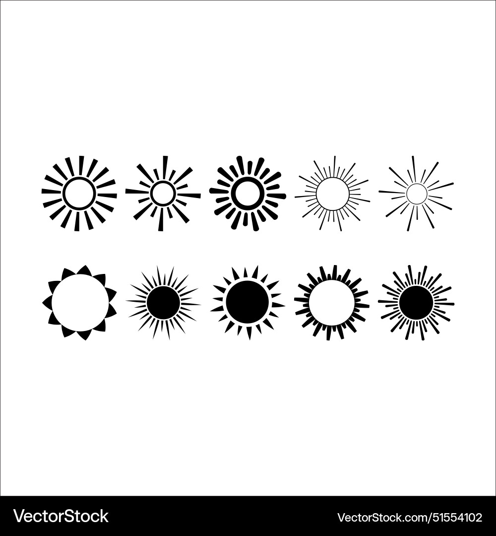 Sun icon symbol element Royalty Free Vector Image
