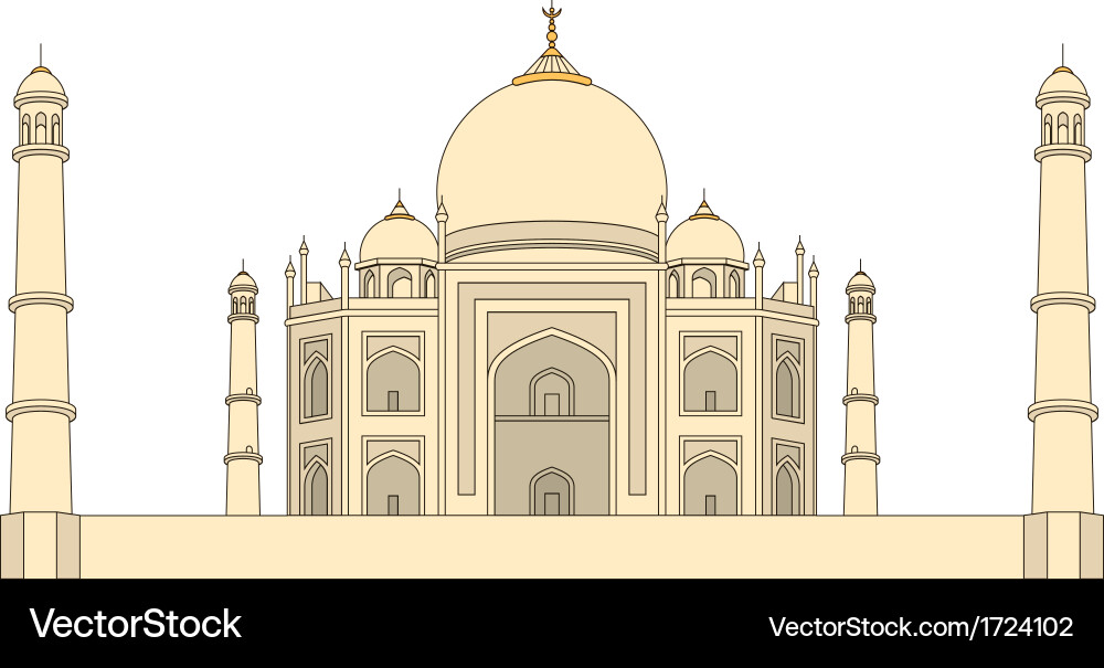 Taj mahal agra india Royalty Free Vector Image