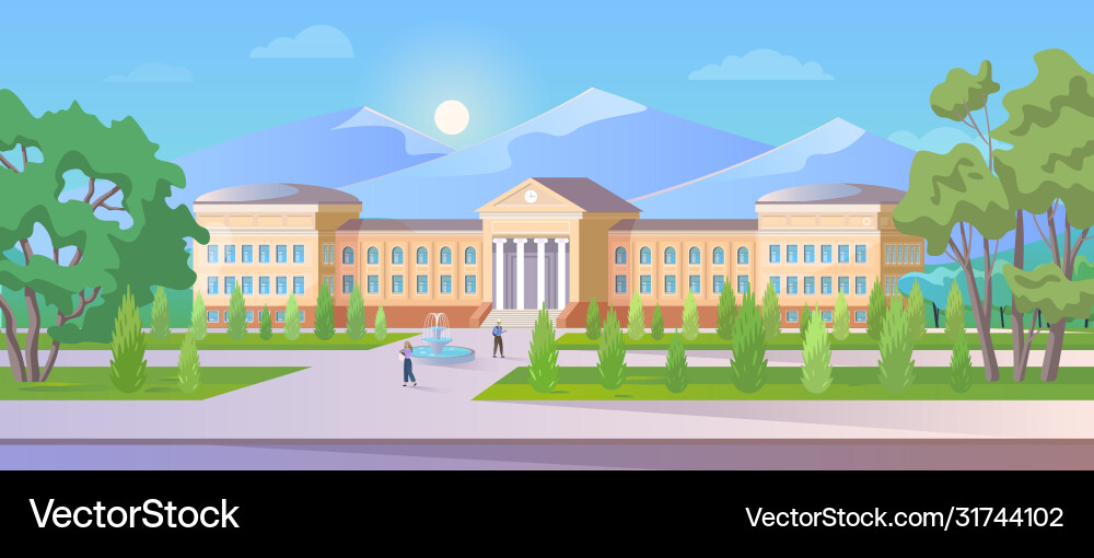 University building cartoon Royalty Free Vector Image